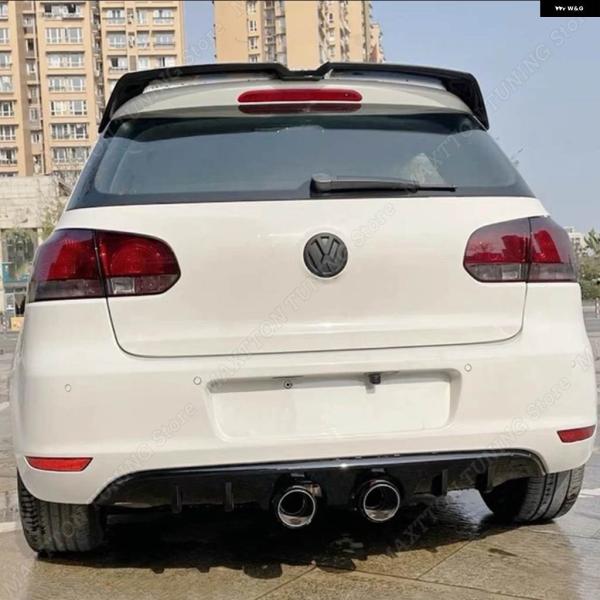 フォルクスワーゲン ゴルフ MK6 スタンダード 2009-2012 マクストン スタイル V2 リア バンパー バランス スプリッター ディフューザー リップ スポイラー チューニング カスタム パーツ アクセサリーHigh-concer...