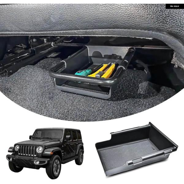 フロントアンダーシートセンター コンソール オーガナイザー ジープ ラングラー JL/JLU 2018-2025 ジープ グラディエーター JT トラック 2020-2025 トレイ インテリア カスタム パーツ アクセサリーProduct...