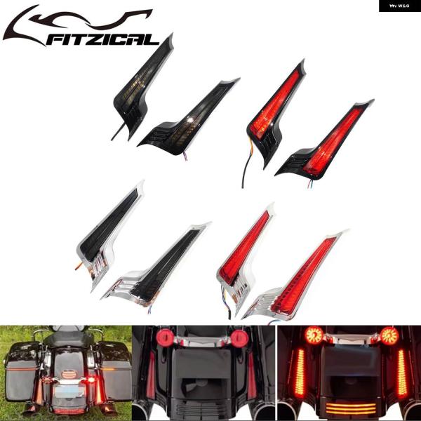 オートバイ リアフェンダー LED サイドライト フィラー パネル ウィンカー ブレーキランプ ハーレー ツーリング ロードキング ロードストリートグライド 14歳以上 カスタム パーツ アクセサリーBattery Included:NoH...