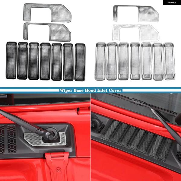 車用ウォーター ワイパー ベース フードエアインレットカバー プロテクター トリム ジープ ラングラー JL グラディエーター JT 2018-2024 2025 カスタム パーツ アクセサリーHigh-concerned chemical...