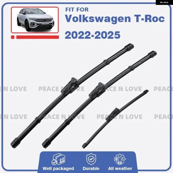 フォルクスワーゲン T-ROC VW 2024 - 2025 フロント リア ワイパー ブレード フロントガラス ウィンドウ フロントガラス ゴムブラシ オートリフィル カスタム パーツ アクセサリーHigh-concerned chemi...