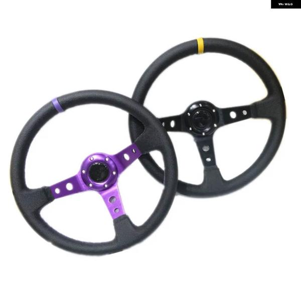 SPSLD 再レーシング 14インチ 350MM ディープコンケイブドリフト ステアリングホイール / PVC ステアリングホイール カスタム パーツ アクセサリーHigh-concerned chemical:NoneMaterial:P...