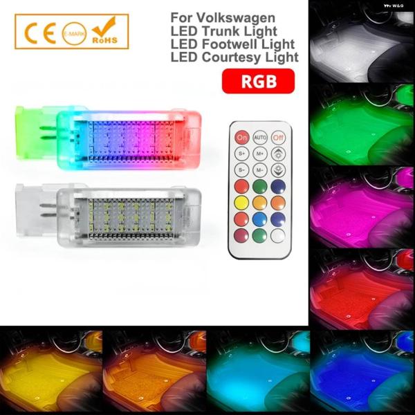 2LED ドア インテリア カーテシー ランプ フットウェル トランク ライト VW ゴルフ キャディ ジェッタ パサート ポロ ティグアン トゥアレグ シート シュコダ アウディ ポルシェ カスタム パーツ アクセサリーFor Vehic...