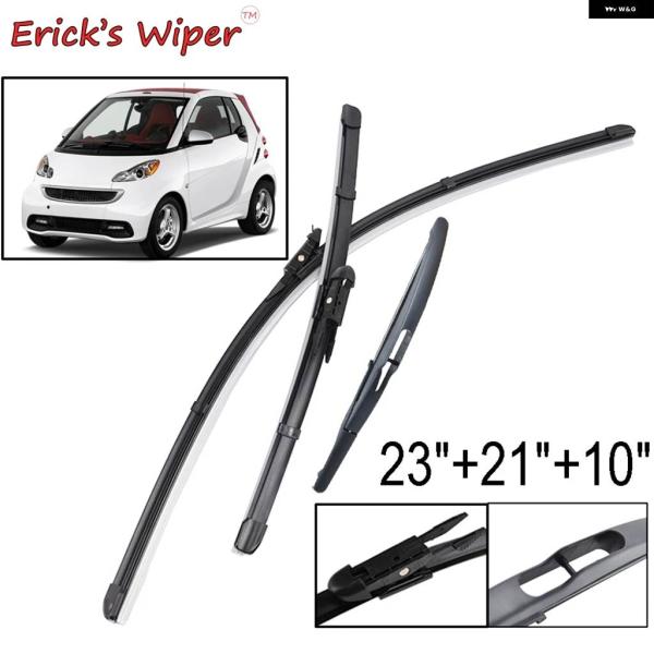 ワイパー フロント リア ワイパー ブレードセット スマート フォーツー W451 クーペ 2007 - 2014 フロントガラス ウィンドウ ブラシ 23インチ21インチ10インチ カスタム パーツ アクセサリーHigh-concerne...