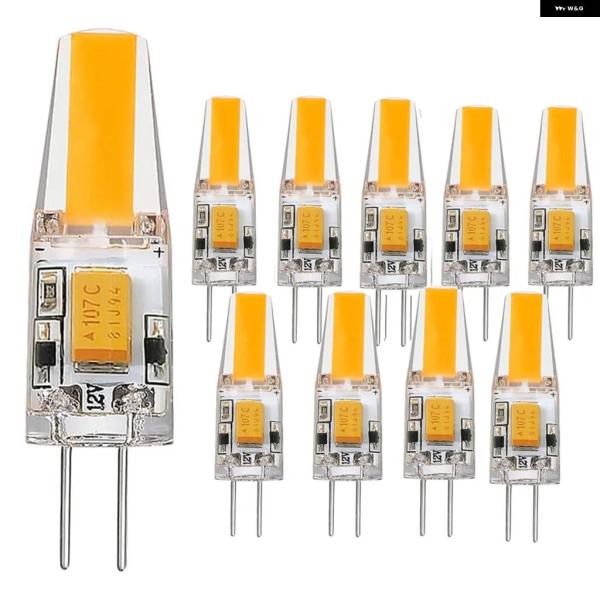 10個 G4 LED COB 調光可能ミニランプ 6W COB 電球 AC DC 12V 220V キャンドルライト 30W 40W ハロゲンシャンデリアスポットライト カスタム パーツ アクセサリーPower Source:DCLumin...