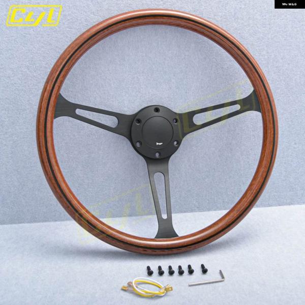 15インチ 380MM クラシック ウッド スタイル ステアリングホイール ヴィンテージ レトロ スポーツ ステアリングホイール カー カスタム パーツ アクセサリーHigh-concerned chemical:NoneBrand Nam...