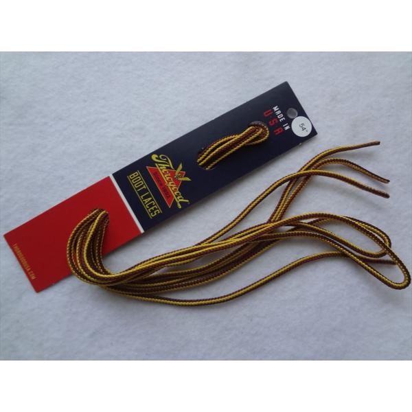 新品 Thorogood 純正 シューレース  約137cm 54インチ アメリカ製靴紐 虎ヒモ トラひも ワークブーツ用 イエロー/ブラウン 黄色/茶色 です。色はこちらの感覚で記載しています。サイズはメーカー表記で、多少の違いはある場合...