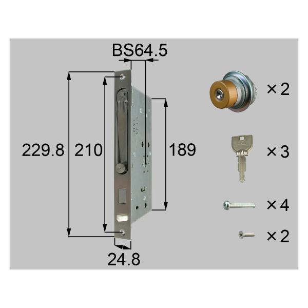 リクシル(新日軽) 型番:G8DL1277ST ＵＲシリンダー錠交換セット（シリンダーセット・補助錠ケース）部品です。写真撮影等のためパッケージは開封します。
