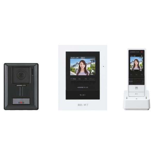 新品 アイホン テレビドアホン カメラ付玄関子機、モニター付親機、モニター付ワイヤレス子機のセット 品番：WS-14Aです。