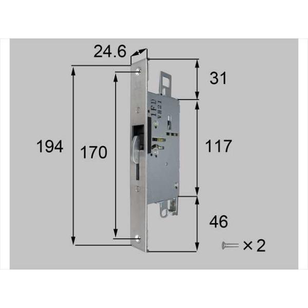 LIXIL・トステム ZDD243B 引戸錠　戸先ケース（ラッチ有り）です。対応商品 エレンゼ（ｋ６）/花伝（ｋ６）/木屋町（ｋ６）/光悦（ｋ６）/リシェント引戸ＳＧ仕様/ガゼリアＮ品番通りでのご提供です。