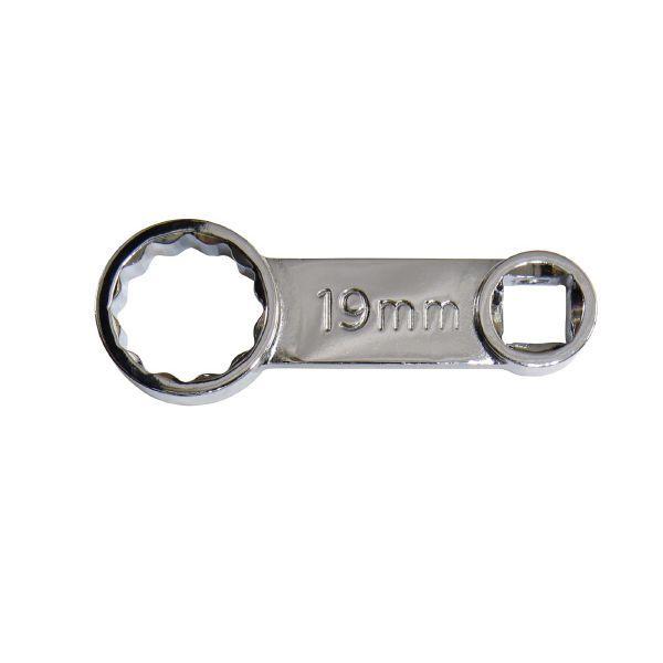 ※ こちらの画像は代表画像となります。部品や類似品等の場合があります。型番と商品名をご確認下さい。　【商品説明】 ●トルクレンチに取り付けて使用 ●差込角：3/8”SQ ●材質：クロームバナジウム鋼 ●サイズ(mm)：19 ●有効長(mm)...