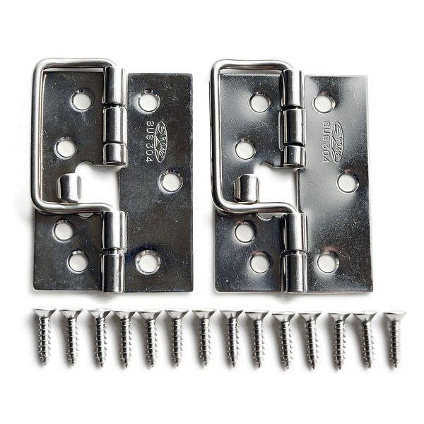 【商品説明】 ●ピンを外せばドアなどの取り外しができ、また掛金としても使える便利な蝶番です。 ●サイズ：60mm ●材質：ステンレス