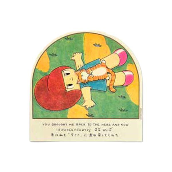 マムアンちゃんのイラストとメッセージがついたカードです。リソグラフ印刷のため、１枚１枚が味わいのある仕上がりとなっています。You brought me back to the here and nowサイズ：143mm × 145mm