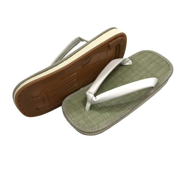 「商品情報」クッション性、グリップ性に優れ滑りにくいアメ底雪駄 舗装されていない場所でも砂利などがめり込みにくい丈夫な硬化ゴム底です。濡れた床も滑りにくくなっています。   サイズ：L 長さ約25?×幅約10cm×厚さ(前約1cm、後3cm...