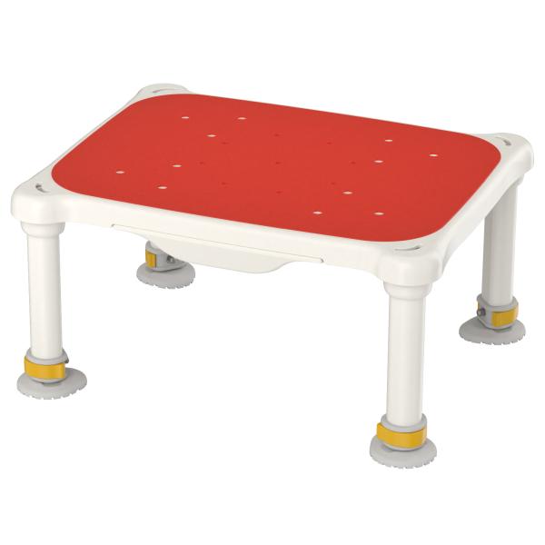 【カラー】レッド【サイズ】幅41×奥行33×座面までの高さ20〜30cm　天板：幅41×奥行33cm【重量】約2.6kg【材質】天板：ポリプロピレン　すべり止めシート：エラストマー　本体・スライド支柱：アルミニウム　脚ゴム：エラストマー、ポ...