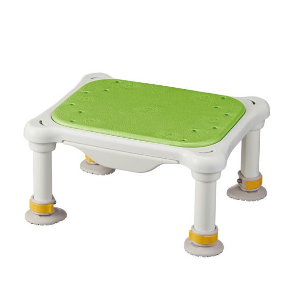 【カラー】グリーン【サイズ】幅33×奥行27×座面までの高さ16〜26cm　天板：幅33×奥行27cm【重量】約2.4kg【材質】天板：ポリプロピレン　ソフトクッション：EVA　本体・スライド支柱：アルミニウム　脚ゴム：エラストマー、ポリプ...