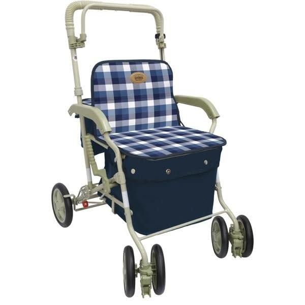 ●ハンドルの高さ4段階調節可能（約84〜93cm）。身長に合わせて使いやすい設計です。●車体が広く、高い安定性を誇るシルバーカーです。●座面が広いため、よりゆったりとした座り心地。●座面は上開き、前開きの2種類の開け方が可能。前開きは、荷物...