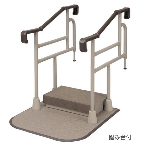 【サイズ】幅72.5×奥行76.5cm　手すり高さ：ベース面より72.5〜82.5cm（2.5cmピッチ）　かまち側・土間床面より88.5〜118.5cm（2.5cmピッチ）　踏み台：10.8〜18cm【対応かまち高さ】16〜36cm【材質...