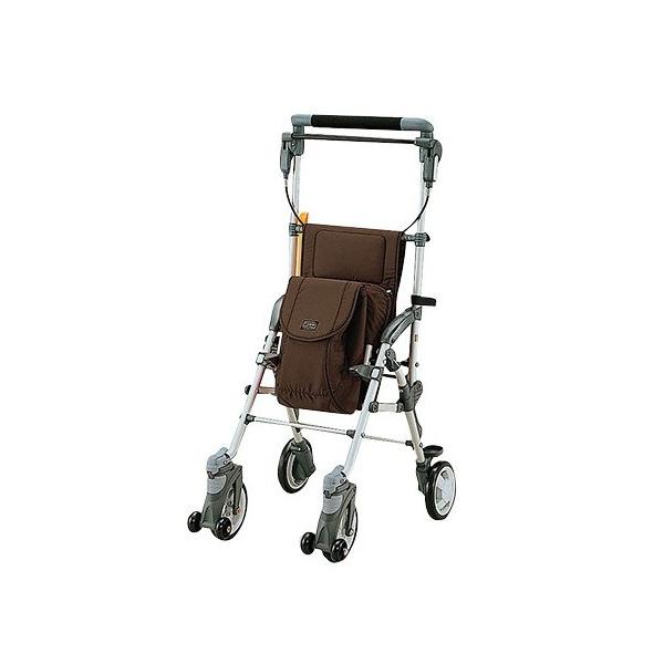 【サイズ】使用時：幅42.6×奥行55.7×高さ80〜100cm（5段階調節）　折りたたみ時：幅42.6×奥行31×高さ73.7〜93.7cm　座面：幅22.8×奥行20.7×高さ44cm　バッグ：フロントバッグ：幅15×奥行12×高さ28...