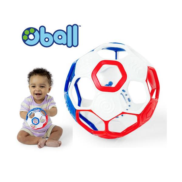 転がしたり、振って音を鳴らしたり…♪サッカーボール型のラトルです。通常のオーボールラトルよりひと回り大きいサイズです。■素材■ポリウレタン、ABS■サイズ■商品サイズ：13×13×13cm(60g)■対象年齢■0ヶ月〜■安全基準■CE、AS...