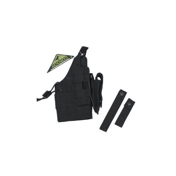 ●1911用●左・右手用のモジュラーデザイン ●取り外して移動可能なモールストラップ２本付き ●マガジンポーチ付 ●ライト等のアクセサリーを装着した状態では収納できません●カラー：ブラック、ＯＤ、コヨーテブラウン※ホルスターには取外し可能な...