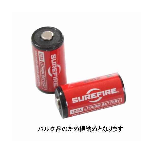●バルク品のため２本 裸納めとなります●ＳＦ１２３Ａリチウムバッテリー、3VOLT※SureFireがSureFireの為に開発した専用バッテリー。通常のリチウムより大容量、大出力に設計、衝撃によるショートを防ぐショックプルーフ構造です。●...