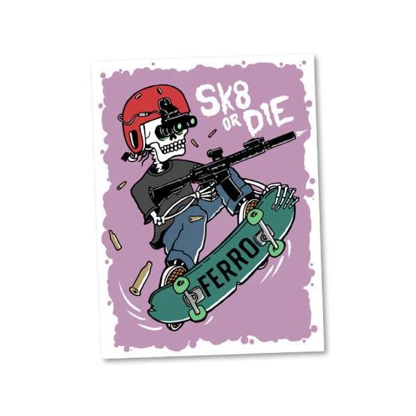 ●フェローコンセプトのスケボーorDieステッカー●最高品質のスクリーン印刷●サイズ：4インチ×3インチ(約10.1×7.6cm)●米国で印刷