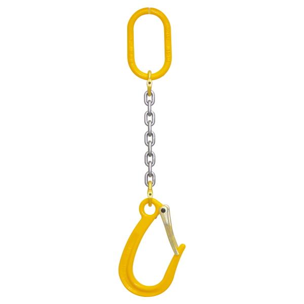 HHH　スリーエッチ チェーンフック　CFHL0.75形式CFHLはマスターリング＋カップリング＋チェーン＋ラッチ付ランドリーフックです。ワイドな口幅の広口フックを装着した一本吊チェーンフックです。有効長も短く作業性抜群です。チェーンはメッ...