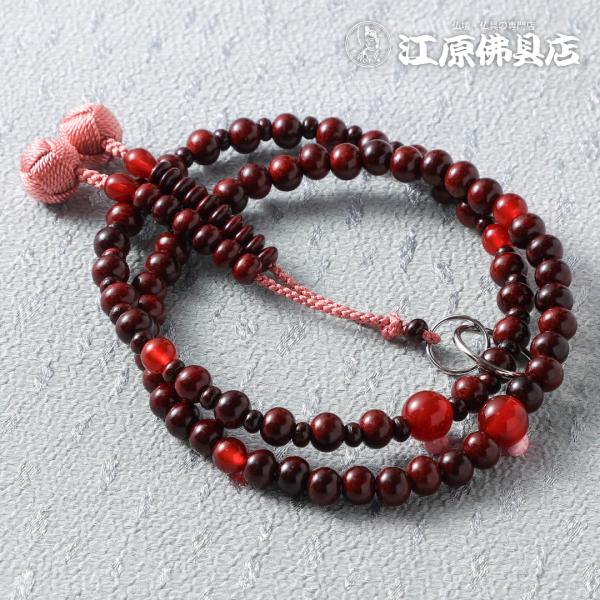 《サイズ》【主珠】紫檀『68珠』（6mm）【親珠】瑪瑙（10mm）【二天珠】瑪瑙（7mm）《付属品》専用紙箱付