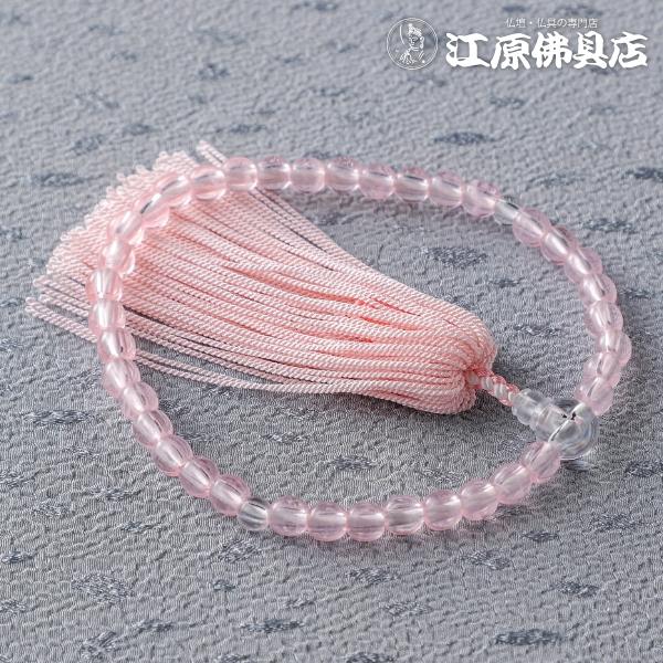 《サイズ》【主玉】紅水晶色プラスチック『38珠』（5mm）【親玉】水晶色プラスチック（9mm）【二天玉】水晶色プラスチック（4mm）《付属品》専用紙箱付