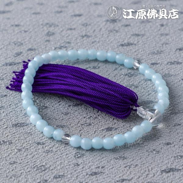 《サイズ》【主玉】水色プラスチック『38珠』（5mm）【親玉】水晶色プラスチック（9mm）【二天玉】水晶色プラスチック（4mm）《付属品》専用紙箱付