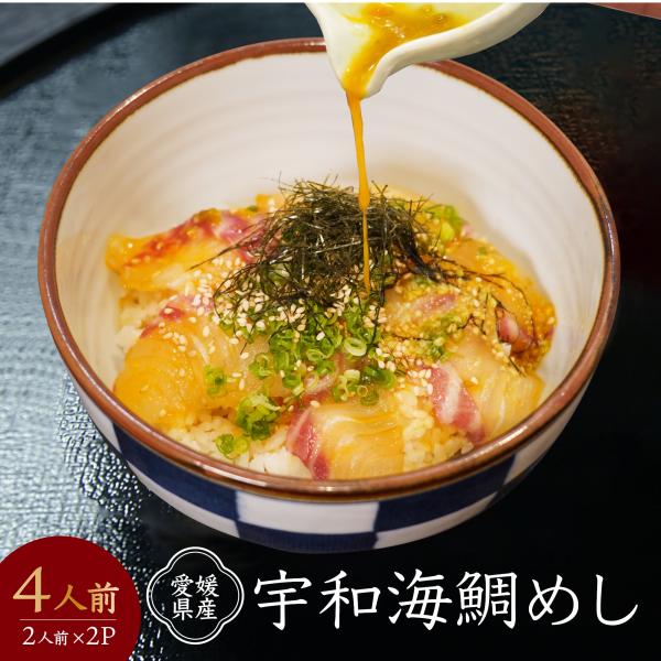 ＼7/5まで大特価5%OFF／生の鯛を使った、タレごと熱いご飯にかけて食する、愛媛県に伝わる漁師飯「宇和海鯛めし（刺身鯛めし）」がお手軽に食べられるパックです。プリプリで新鮮なお刺身と卵・特製だれが絡み合い、ご飯によく合います。解凍した切り...