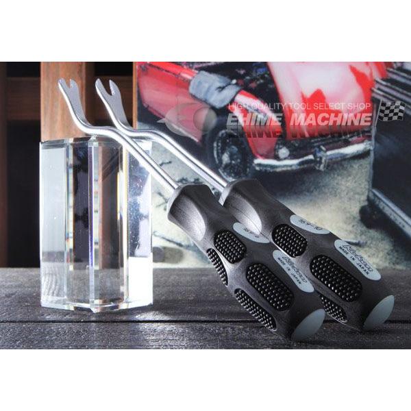 板金作業に最適！コーケンのクリップはずし。自動車の内張り外しに、インテリアパーツの取り付けに使用しているクリップはずしに便利な工具です。滑り止めが配置された、手にフィットするグリップで、しっかりとした力を加えることができます。アングルタイプ...