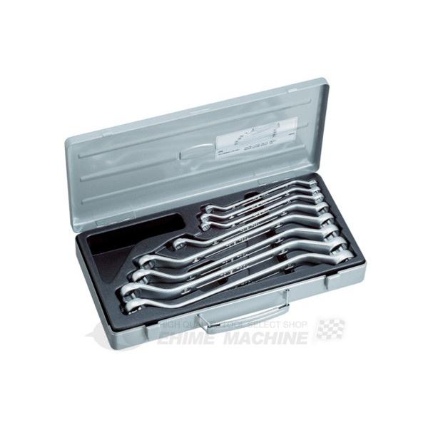 柄部の曲がり角度が45度になっているため、周辺の障害物を避けて作業できます。めがね部は12角です。用途：ボルト・ナットの締め付け、緩め作業に。【仕様】セット内容：M45-0809、1012、1113、1417、1921、2224、2326、...