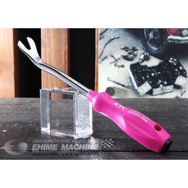 KTCの自動車内張り外し、クリップ外し専用工具！国産車のドア、バックドア、クォーターパネル、フロア等の内張りはずしに最適です！■型式：AP203-10A■メーカー：KTC（京都機械工具株式会社）■全長：195mm■サイズ：10■重量：70g