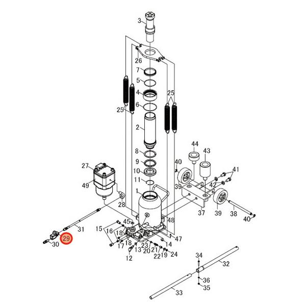メーカー直送品のため ※商品代引き不可 ※日時指定不可 ※買い合わせ不可  ご選択の場合→キャンセル処理となります （キャンペーンポイント・クーポン等への保証不可）  25トンエアーポータブルジャッキ APJ-250用パーツ 【 操作バルブ...