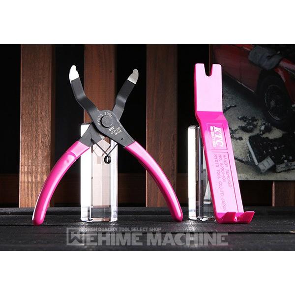 KTCの内張りはずし、クリップクランププライヤーとハンディーリムーバーのピックアップセットです。各種クリップ、クランプ類の取り外し、ゴム類の脱着に使用する「クリップクランププライヤー」。内装外装部品の取り外しに使用する「ハンディーリムーバー...