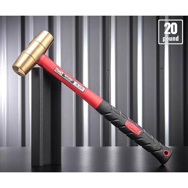 火花が出ると危険な場所での作業が可能です。グラスファイバー柄を採用し、軽量で耐久性に優れており握りやすく、滑りにくいグリップです。用途：治具の取り付け・金型作業用。【仕様】呼称(ポンド)：2頭径(mm)：38頭長(mm)：106全長(mm)...