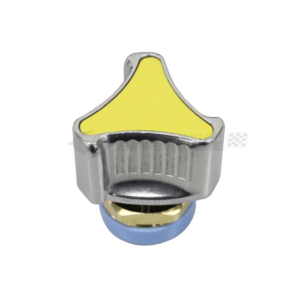 マニホールド用バルブ（アルミツマミ）です。黄用。全品種マニホールド新・旧互換性あります。低圧用