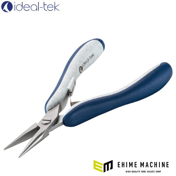 静電気帯電防止(ESD)仕様です。先端硬度は45HRCです。先端部分は完全な対称性を備えており、極めて精密な作業に最適なプライヤーです。人間工学に基づいたハンドルは握りやすく快適に作業できます。　【仕様】タイプ：半丸先端：ギザなし表面処理：...