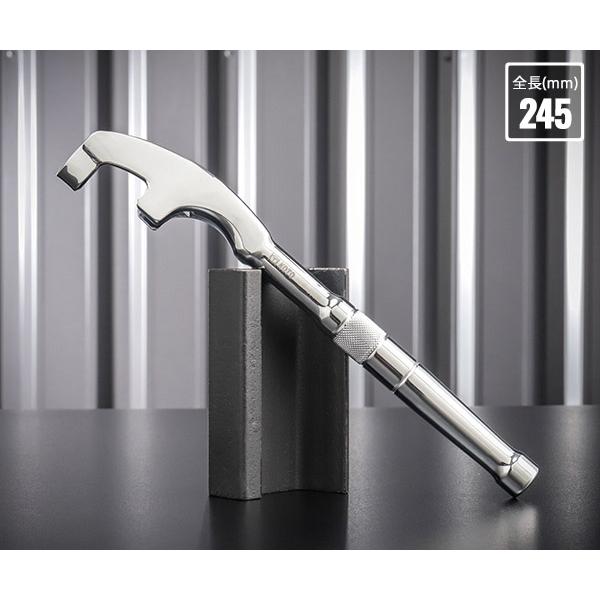大人気のエクステレンチに手頃なミニサイズが登場！ 全長245mm！いつもの工具にちょい足しで、狭所作業に最適です。  パイプのようにグラつく事なく、確実かつ安全で効率的に力をかけることができます。  【推奨工具サイズ】 メガネレンチ：12m...