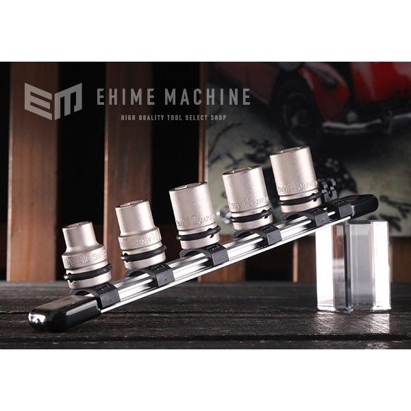 外観品質の向上と防錆力向上を図り、表面処理を無電解メッキにしました。ソケットの取り外しが容易なアルミタイプのソケットホルダで作業効率がアップします。用途：ボルト・ナットの締付け・緩め作業用。【仕様】差込角(mm)：9.5対辺寸法(mm)：8...