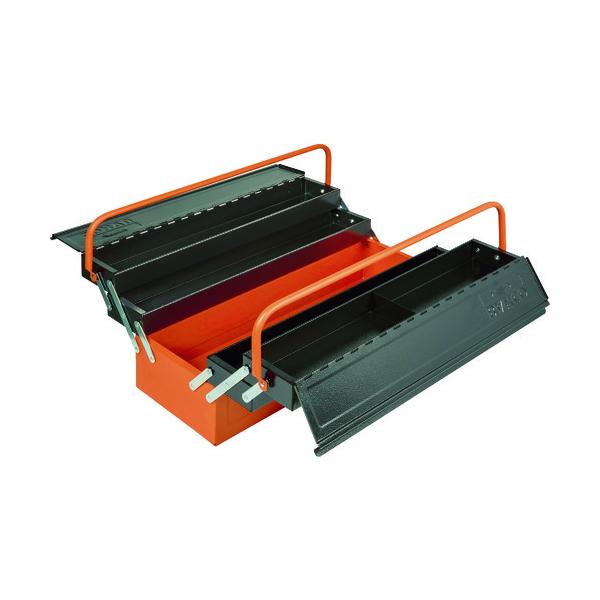 伝統的なデザインの工具箱です。2段、3段、4段で用途に応じてお選び頂けます。【仕様】色：ブラック/オレンジ外形寸法(mm)間口：530外形寸法(mm)奥行：200外形寸法(mm)高さ：200有効内寸(mm)間口：150有効内寸(mm)奥行：...