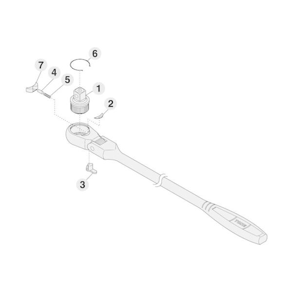 ラチェットハンドル用リペアキットです。【仕様】適合機種：RH2FHS、RH2FH、RH2FHL、RH2FHX質量：40g材質／仕上：構造用鋼【セット内容／付属品】歯車組立、防塵用フタ、小ハンドル、ブッシュ、スプリング、止め輪、クサビ歯車組立...