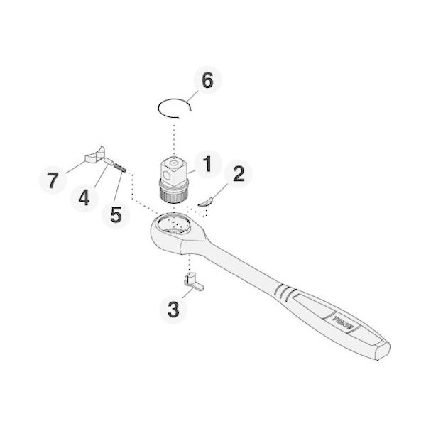 ラチェットハンドル用リペアキットです。【仕様】適合機種：RH3CHS、RH3CH質量：23g材質／仕上：構造用鋼【セット内容／付属品】歯車組立、防塵用フタ、小ハンドル、ブッシュ、スプリング、止め輪、クサビ歯車組立、クサビ、小ハンドル、ブッシ...