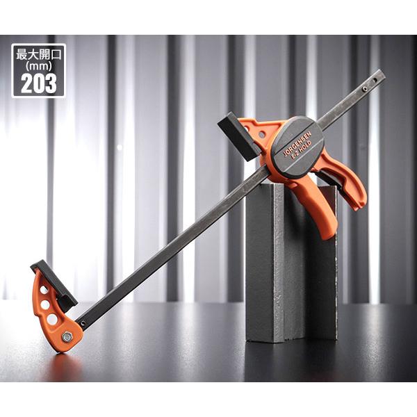 ●ジョー開口(mm)：203●ジョー深さ(mm)：38●クランプ力(N)：220●サイズ(mm)：W300×D60×H450●ホビークラフトクランプ。