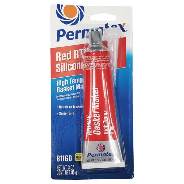 Permatex（パーマテックス）の高耐熱レッド RTVシリコン！  バルブカバー、オイルパン、タイミングカバー、ウォーターポンプ、サーモスタットハウジング等のシールに最適です！  酢酸タイプになります。  反応形態：脱アセント、比重：1....