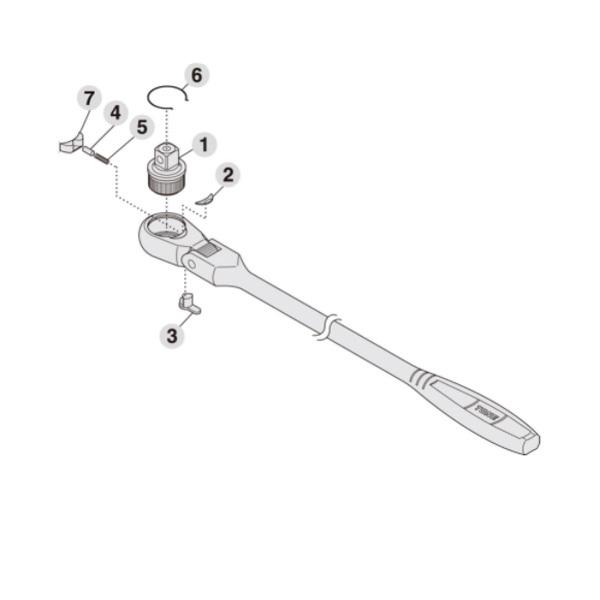 ラチェットハンドル用リペアキットです。【仕様】適合機種：RH4FH、RH4FHL、RH4FHX質量：178g材質／仕上：構造用鋼【セット内容／付属品】歯車組立、防塵用フタ、小ハンドル、ブッシュ、スプリング、止め輪、クサビ歯車組立、クサビ、小...