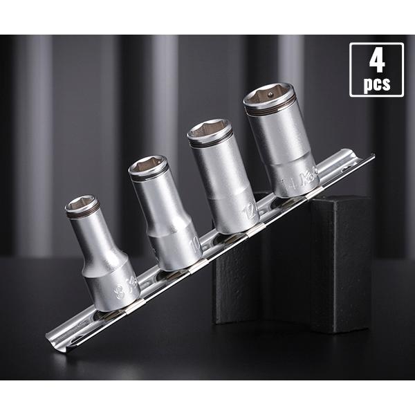 コーケンのナットグリップセミディープソケットのレールセットです。ナットグリップ・・・ソケットの六角開口部に備えた2つのスチールボールが、ボルト/ナットをしっかりとホールドします。狭くて手が入らない奥までボルト/ナットを運ぶときや、また手の届...