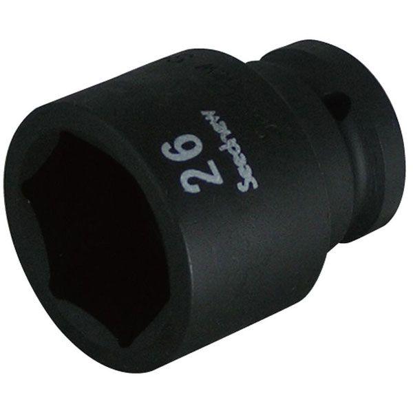 インパクトレンチ用のソケット。※インパクトレンチ用のソケットピン・リング別売。サイズを白文字にして視認性を上げています。